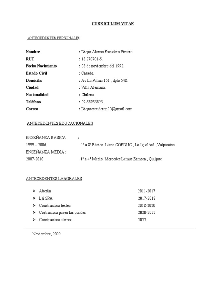 Curriculum DIEGO | PDF