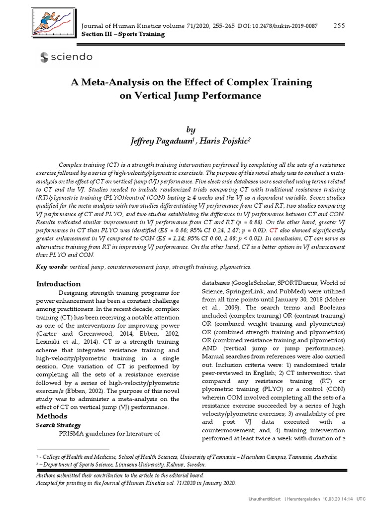 (18997562 - Journal of Human Kinetics) A Meta-Analysis On The Effect of ... (18997562 - Journal of Human Kinetics) A Meta-Analysis On The Effect of ...