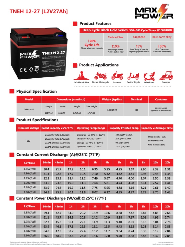 Bateria de Gel 27ah 12v Maxpower | PDF | Physical Sciences | Electricity