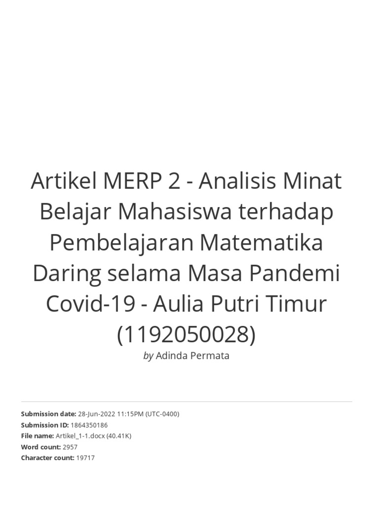 Aulia Putri Timur - Artikel MERP 2 | PDF
