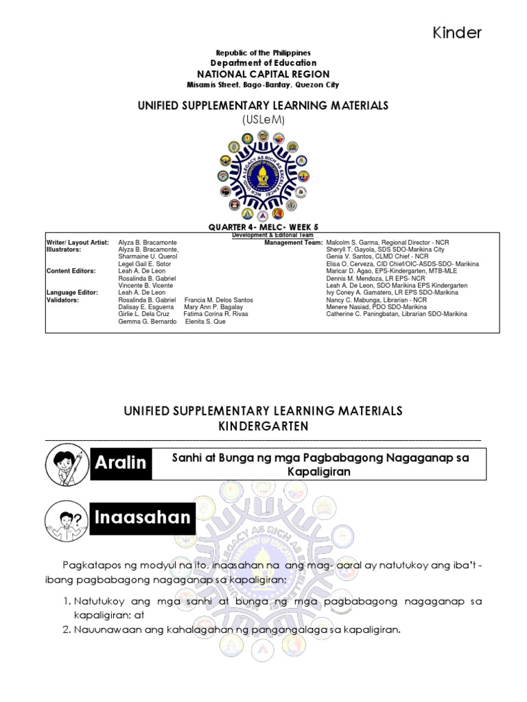 KINDER Q4 Mod5 USLeM-RTP | PDF
