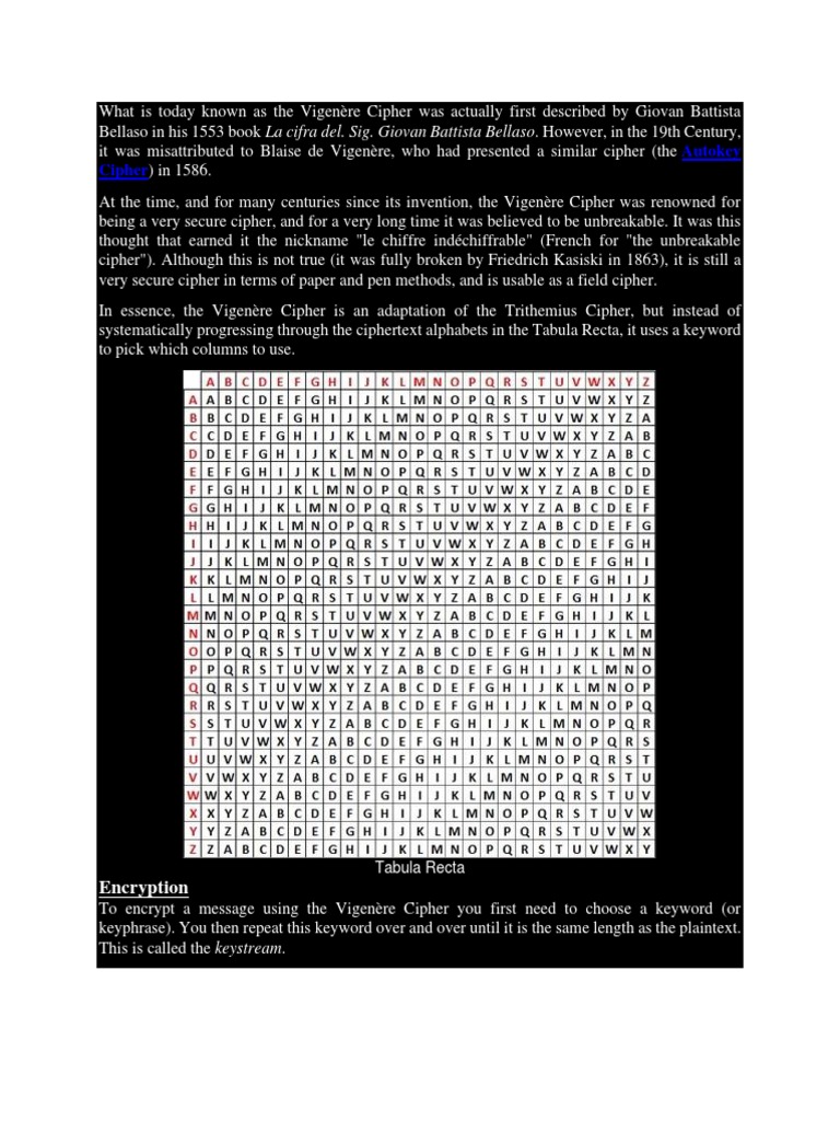 Vigenere Cipher and Autokey Cipher | PDF | Computer Security | Security