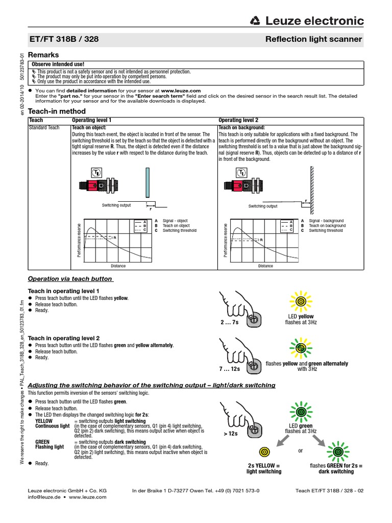 PAL Teach ET FT 318B 328 en 50123783 | PDF | Manufactured Goods ...