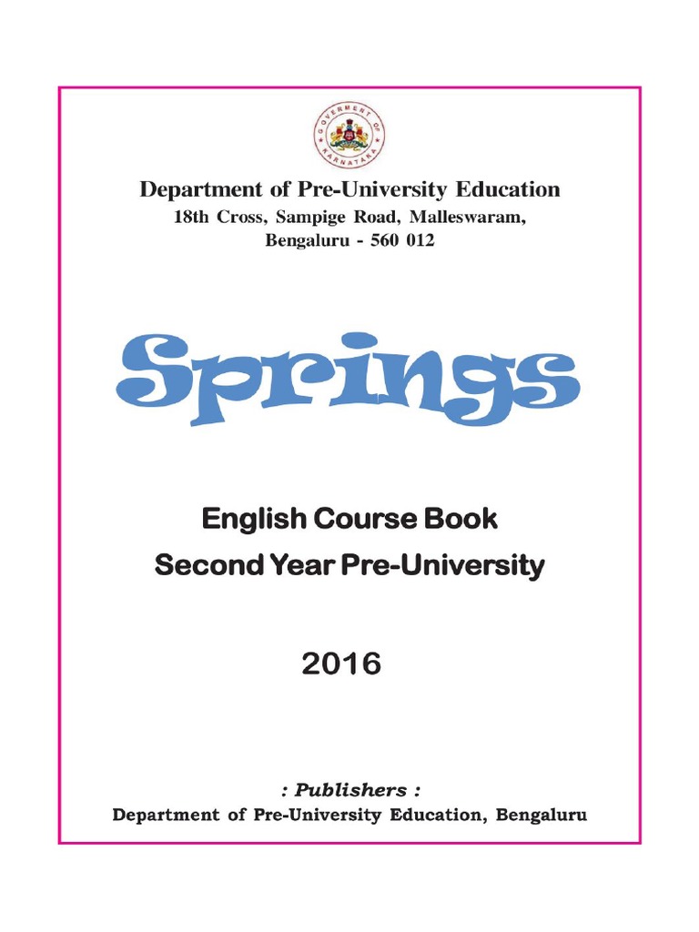 2 Puc English Textbook | PDF