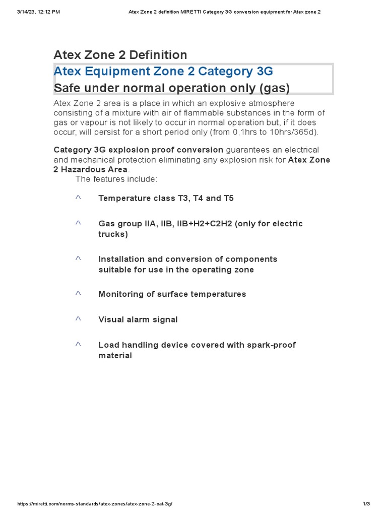 Atex Zone 2 Definition MIRETTI Category 3G Conversion Equipment For ...