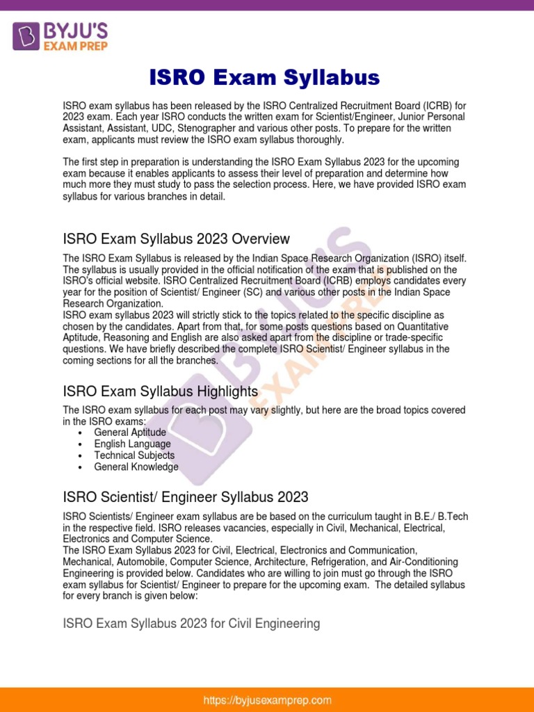 Isro Exam Syllabus 43 | PDF | Engineering | Electrical Engineering