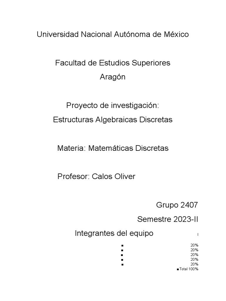 Estructuras Discretas | PDF | Campo (Matemáticas) | Grupo (Matemáticas)