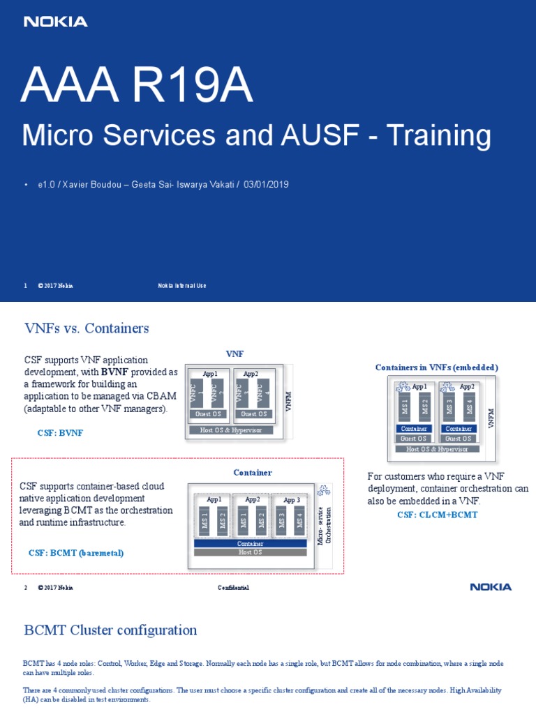 AAA 19A Micro Services and AUSF - Training - E1.0 | PDF