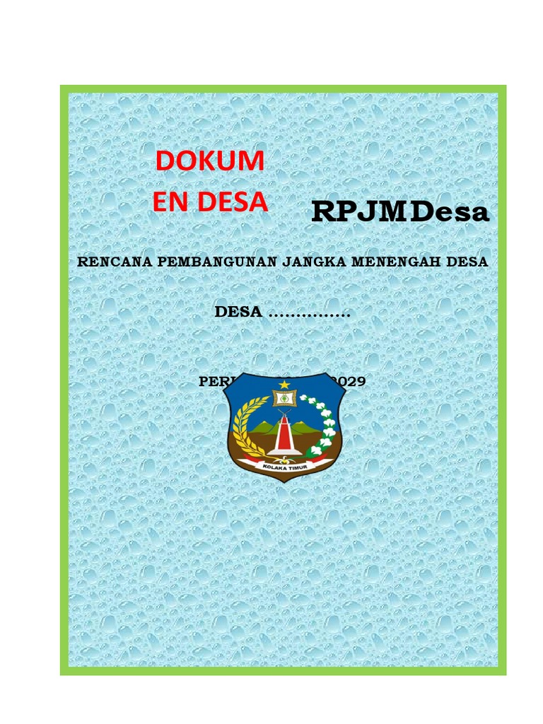 Contoh RPJM Desa 2023-2029 | PDF