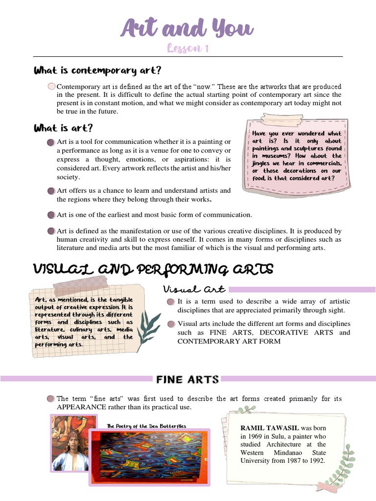 Lesson 1 | PDF | The Arts | Fine Art