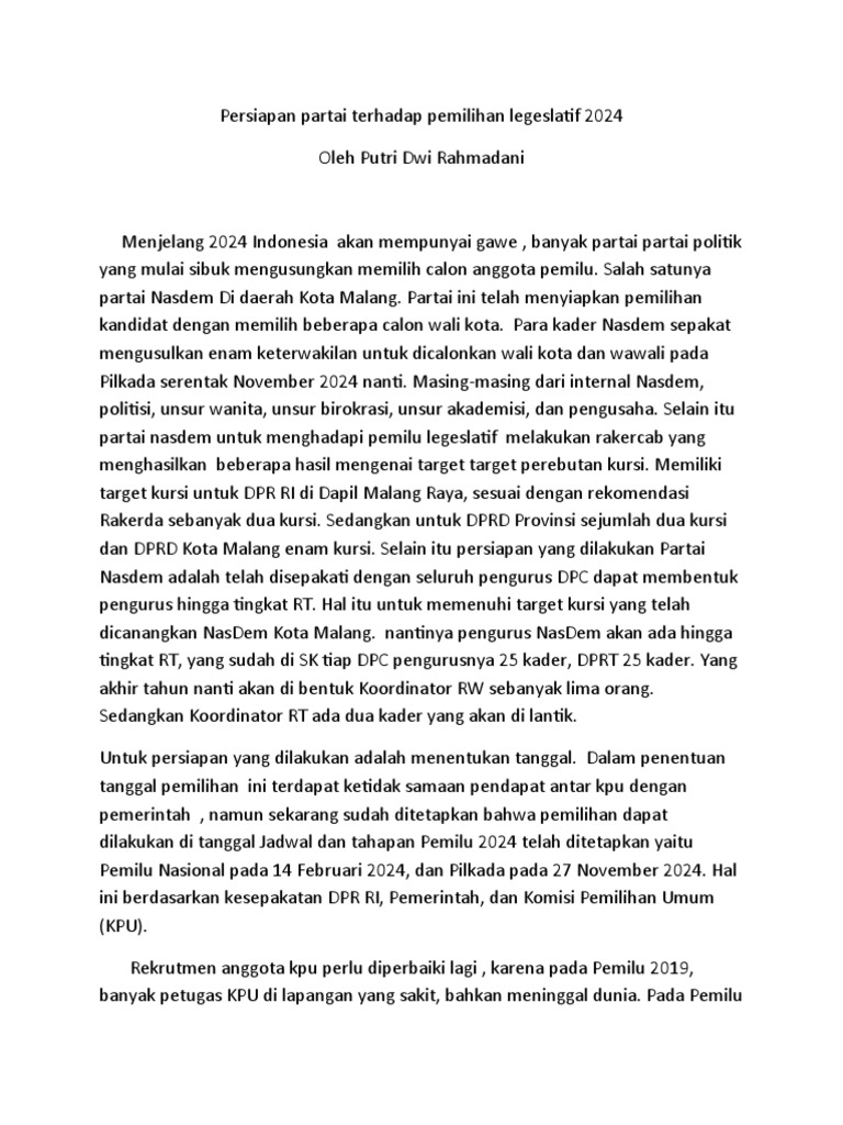 Persiapan Partai | PDF