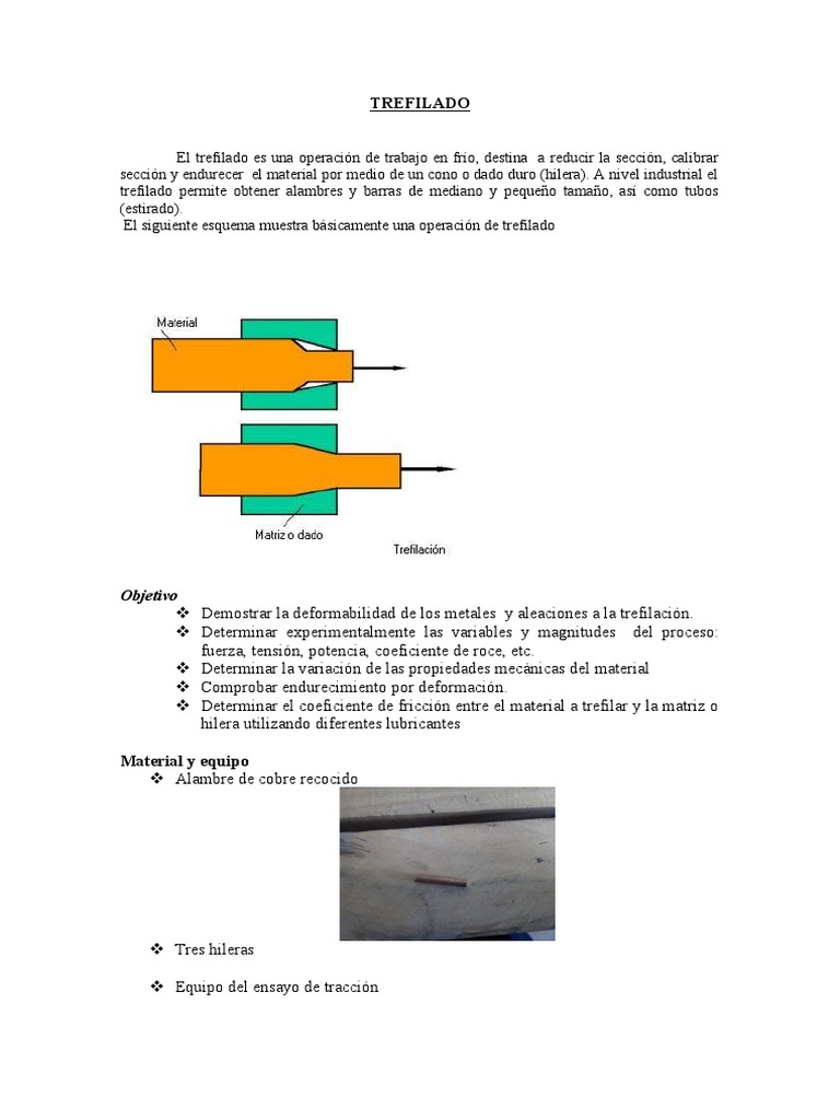 TREFILADO | PDF | Ingeniería de Edificación | Materiales