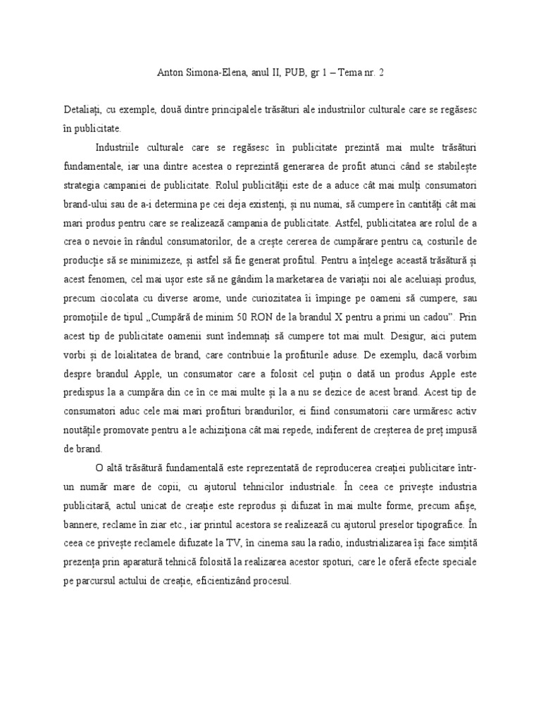 Anton Simona-Elena - Tema Nr. 2 | PDF