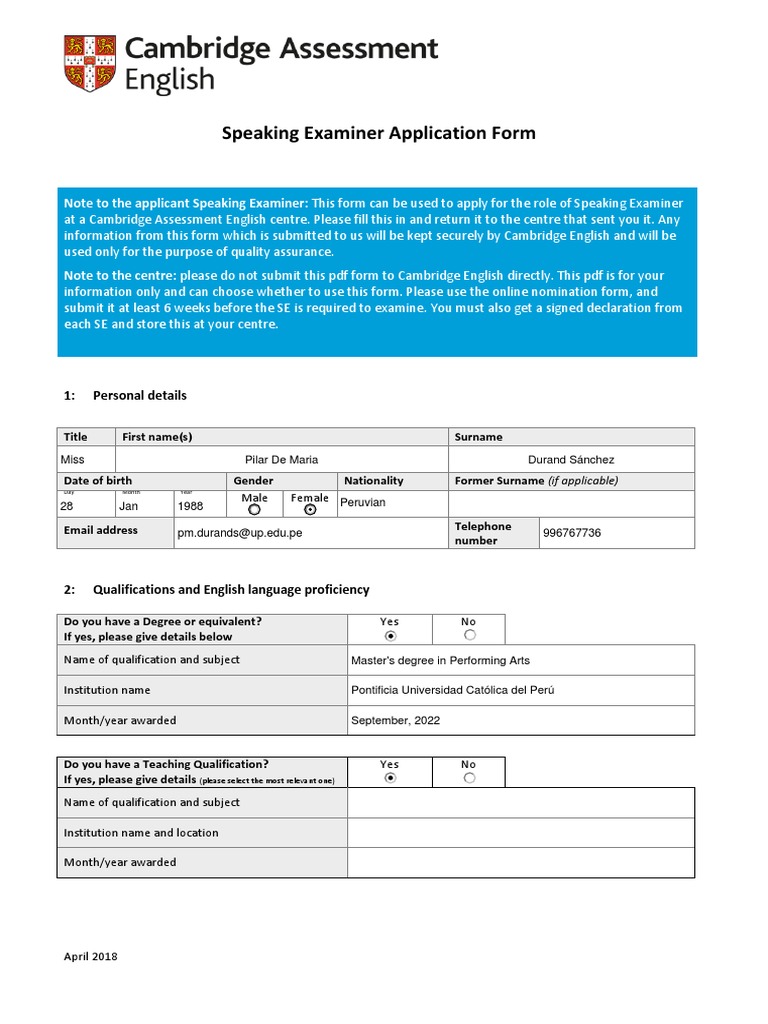 SE Application Form | PDF