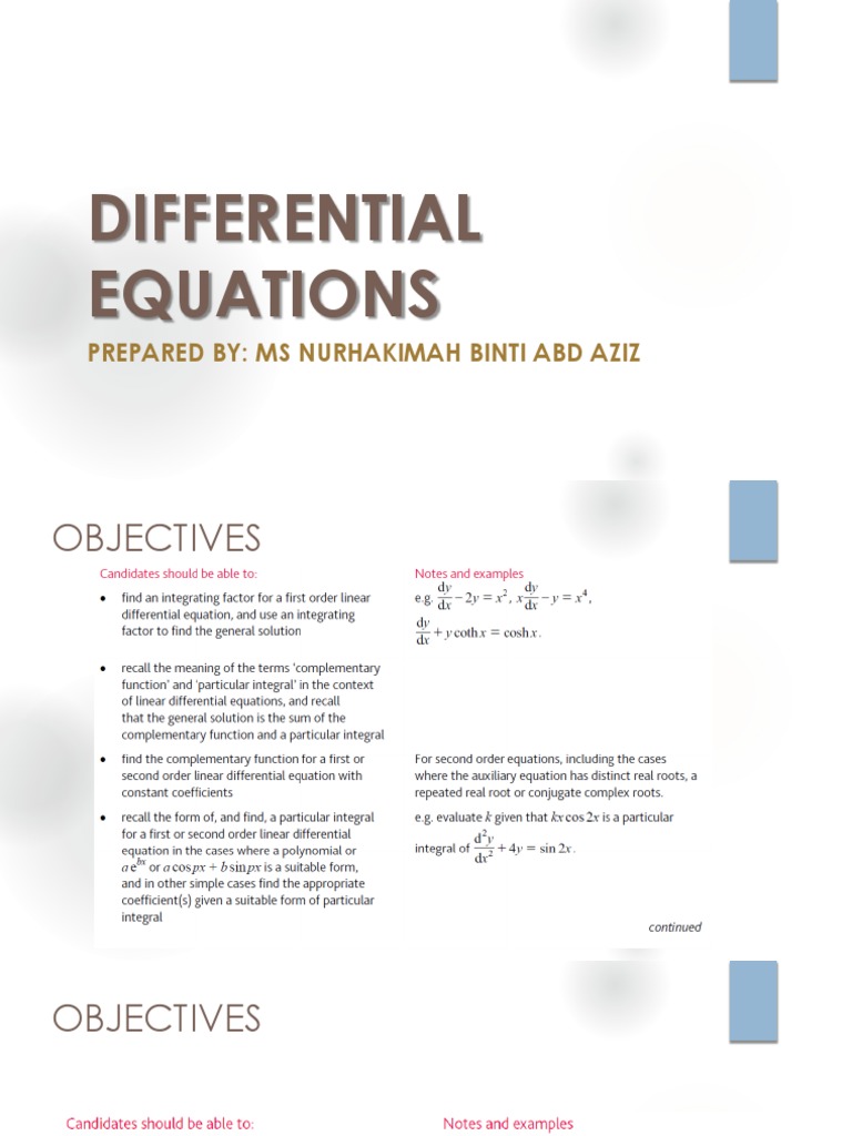 Differential Equations-Jan 2022 | PDF | Ordinary Differential Equation | Equations