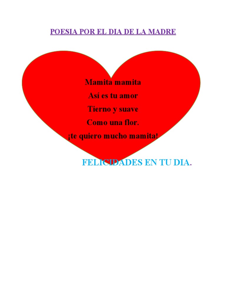 Poesia Por El Dia De La Madre Pdf
