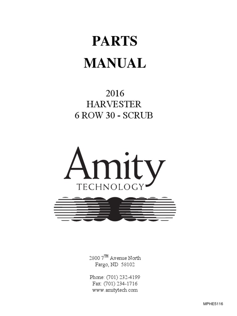 2016 Harvester 6 Row 30 Scrub Parts Manual | PDF