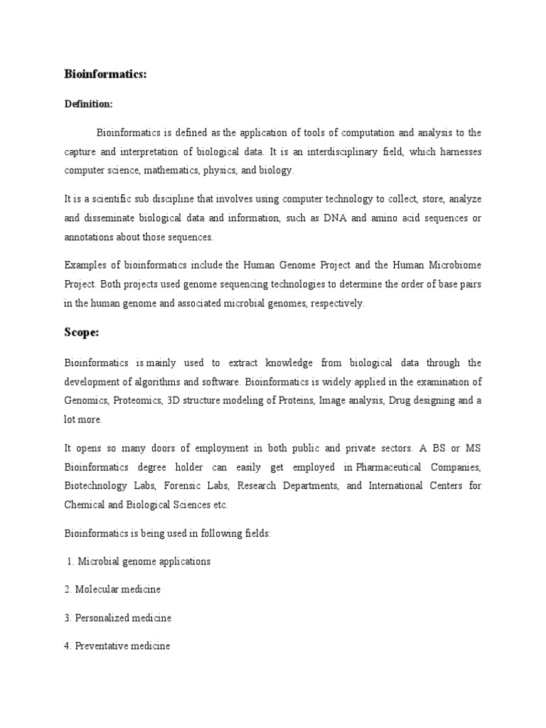 Bioinformatics | PDF | Bioinformatics | National Center For ...