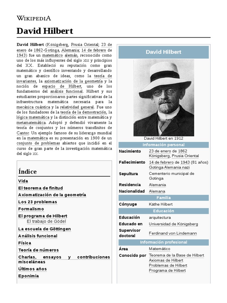 David Hilbert | PDF