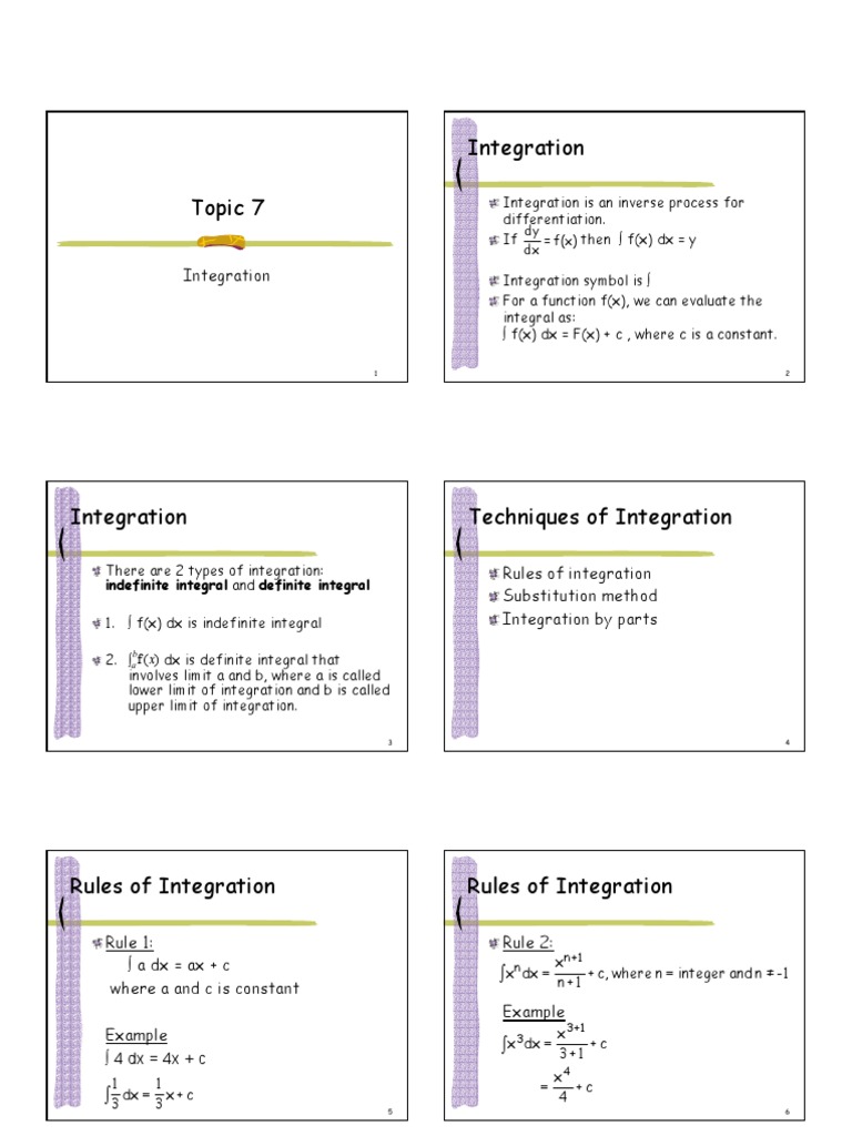 Integration | PDF | Integral | Mathematical Analysis