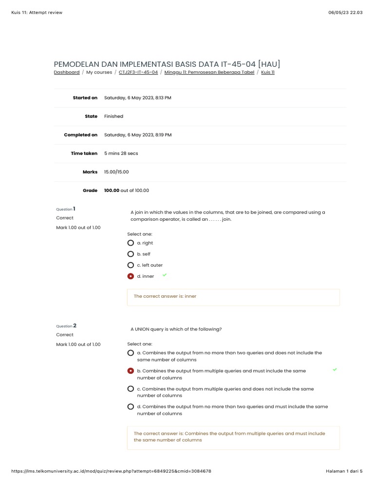 Kuis 11 | PDF | Data Management | Computer Data