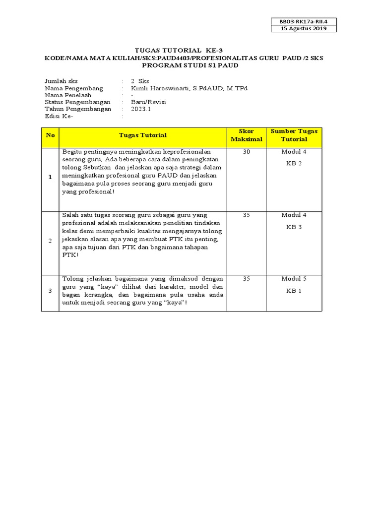 TUGAS TUTORIAL KE 3 (Tiga) | PDF