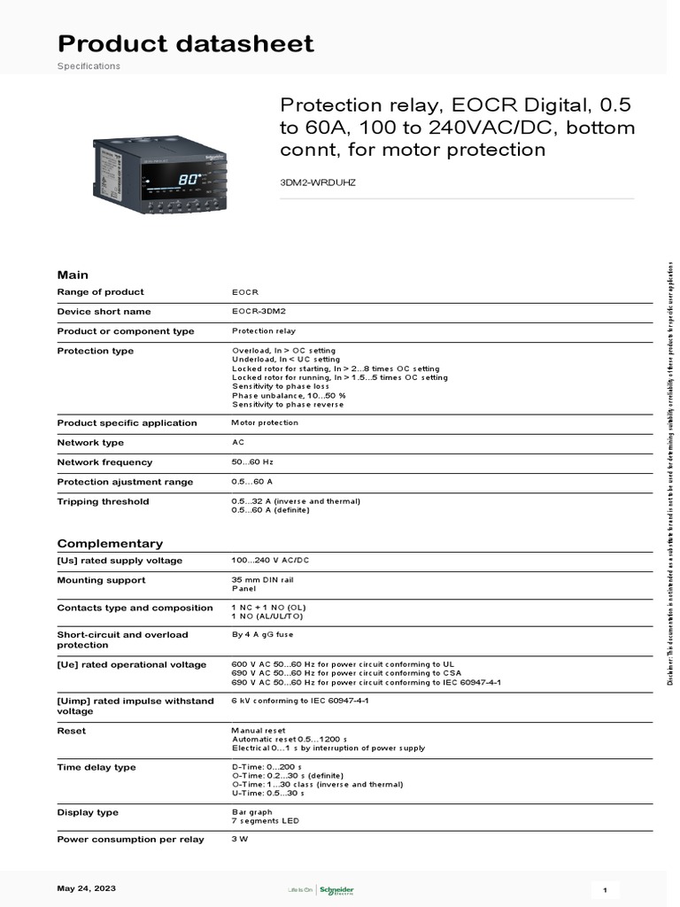 Eocr 3dm2-Wrduhz | PDF | Relay | Alternating Current