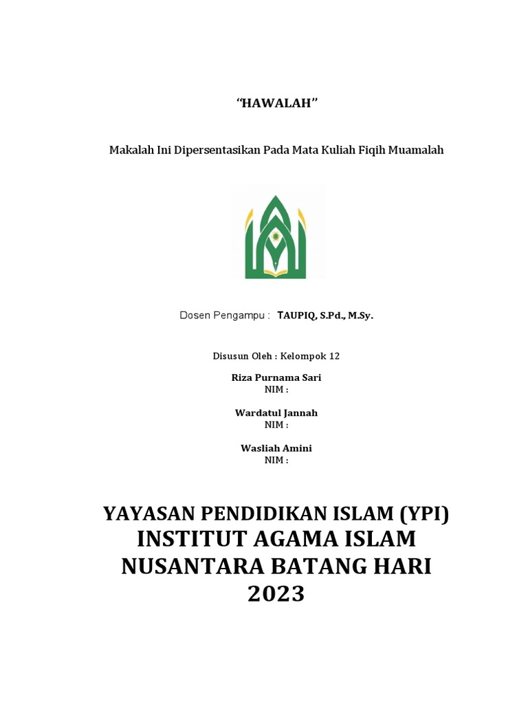 195 - Makalah Hawalah | PDF
