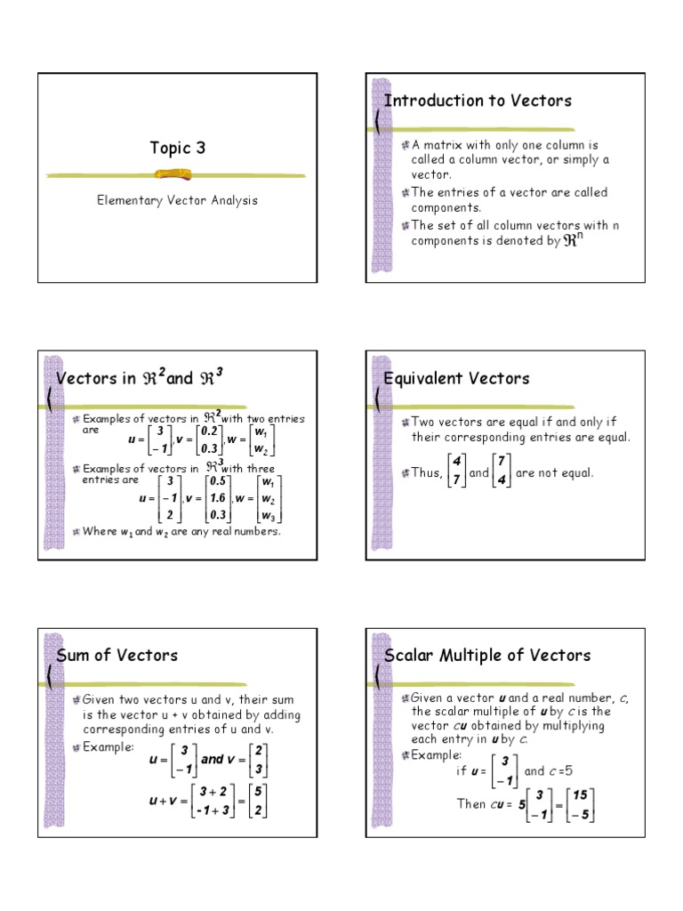 Elementary Vector Analysis Pdf Euclidean Vector Vector Space