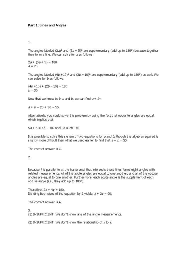 GMAT Quant Topic 5 - Geometry Solutions | PDF | Triangle | Rectangle