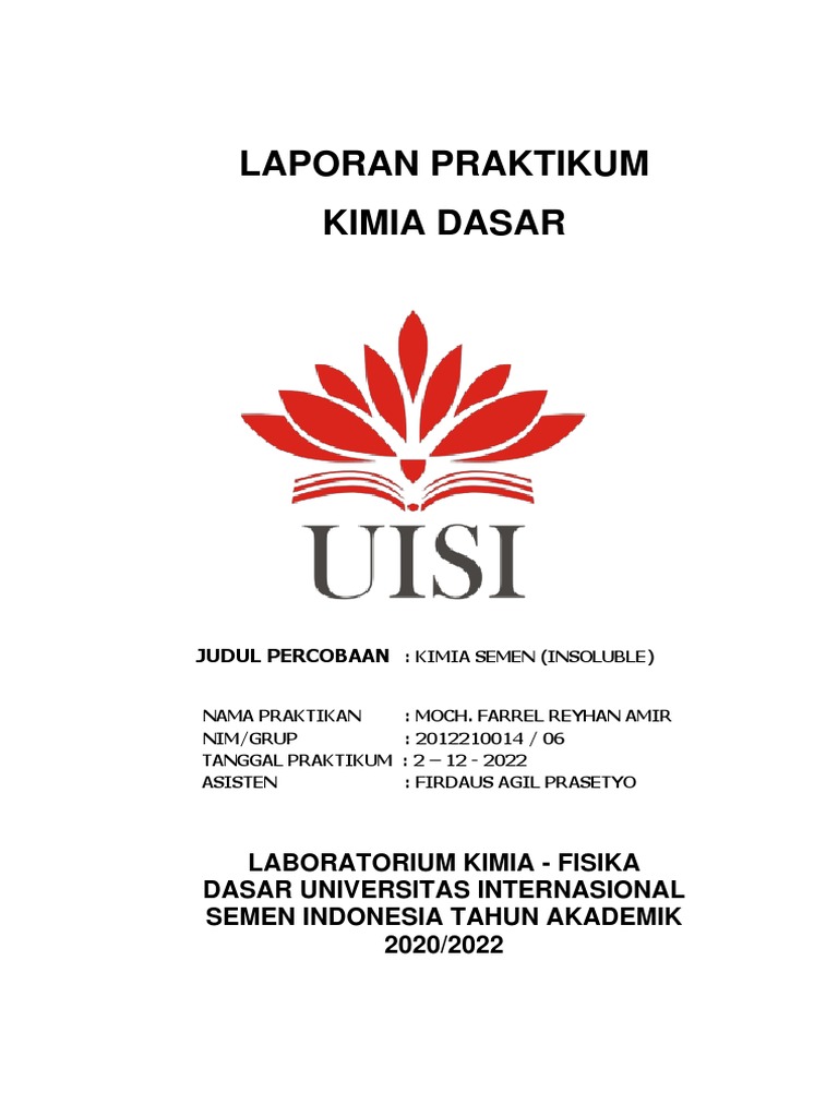 Laporan Insolubel - Moch Farrel Reyhan Amir - 2012210014 | PDF