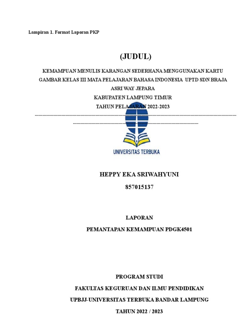 Format Halaman Judul Laporan PKP | PDF