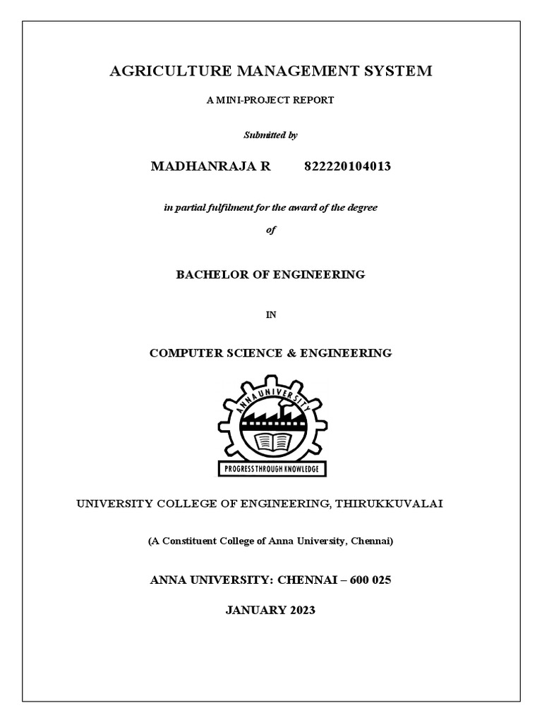 Agriculture Management System - MRR | PDF