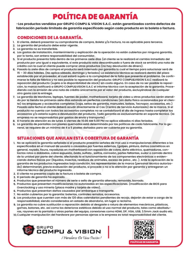 Politica de Garantia | PDF | Cobre