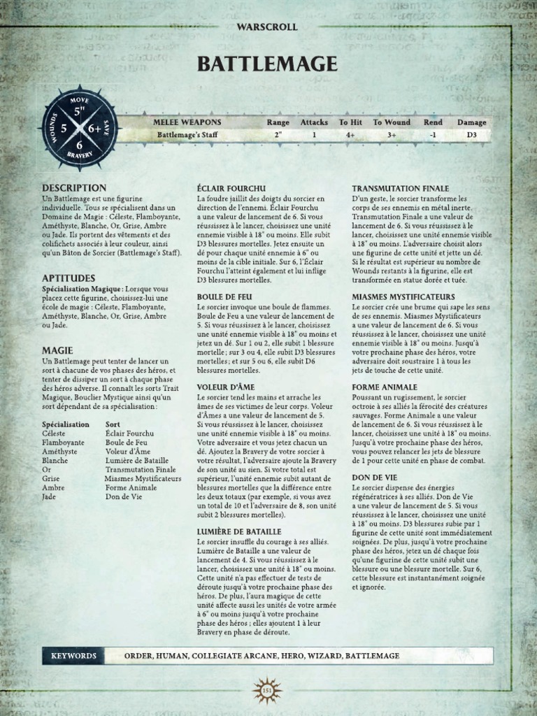 Aos Warscroll Battlemage Fr | PDF