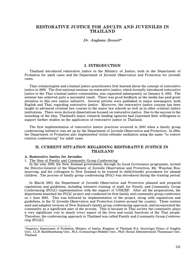 No93 PA Boonsit | PDF | Restorative Justice | Crimes