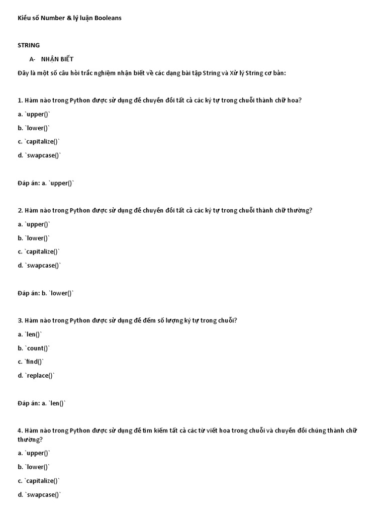 Trac Nghiem Python | PDF
