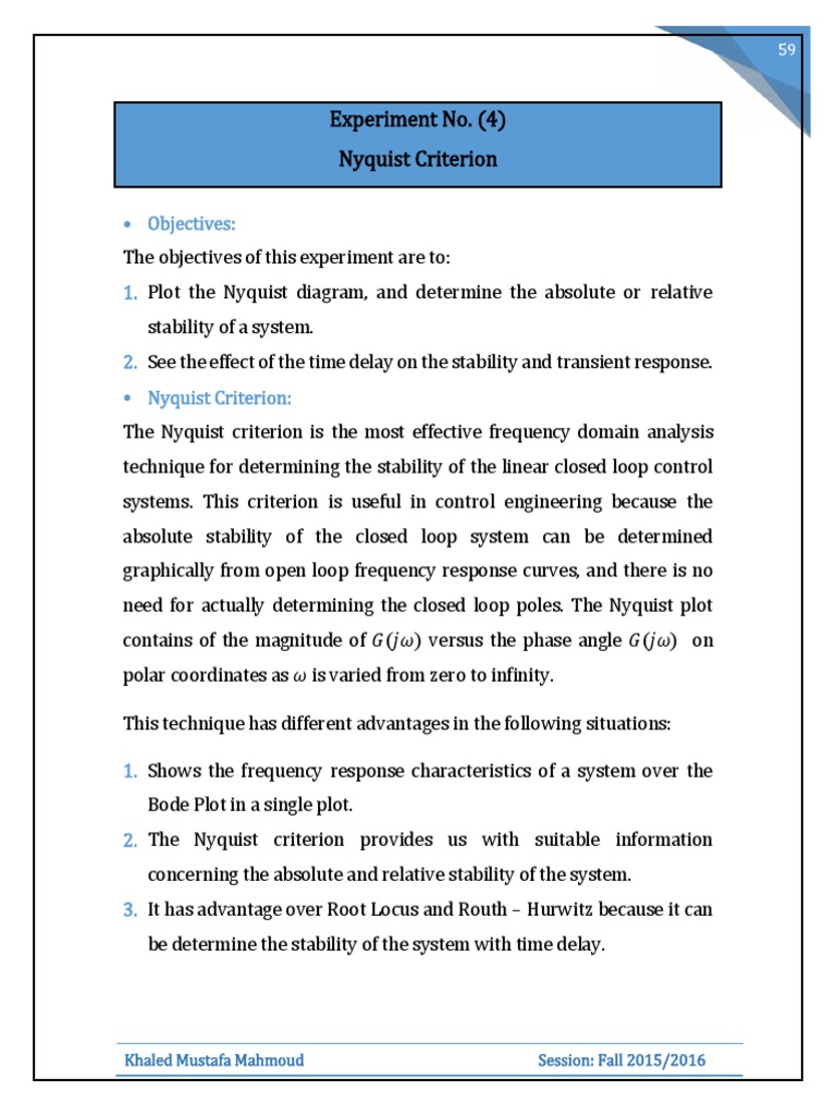 Nyquist Criterion | PDF | Teaching Methods & Materials