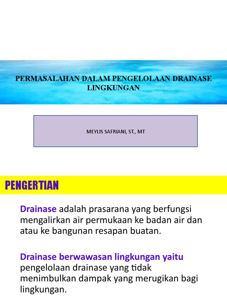 Pengelolaan Drainase Lingkungan | PDF