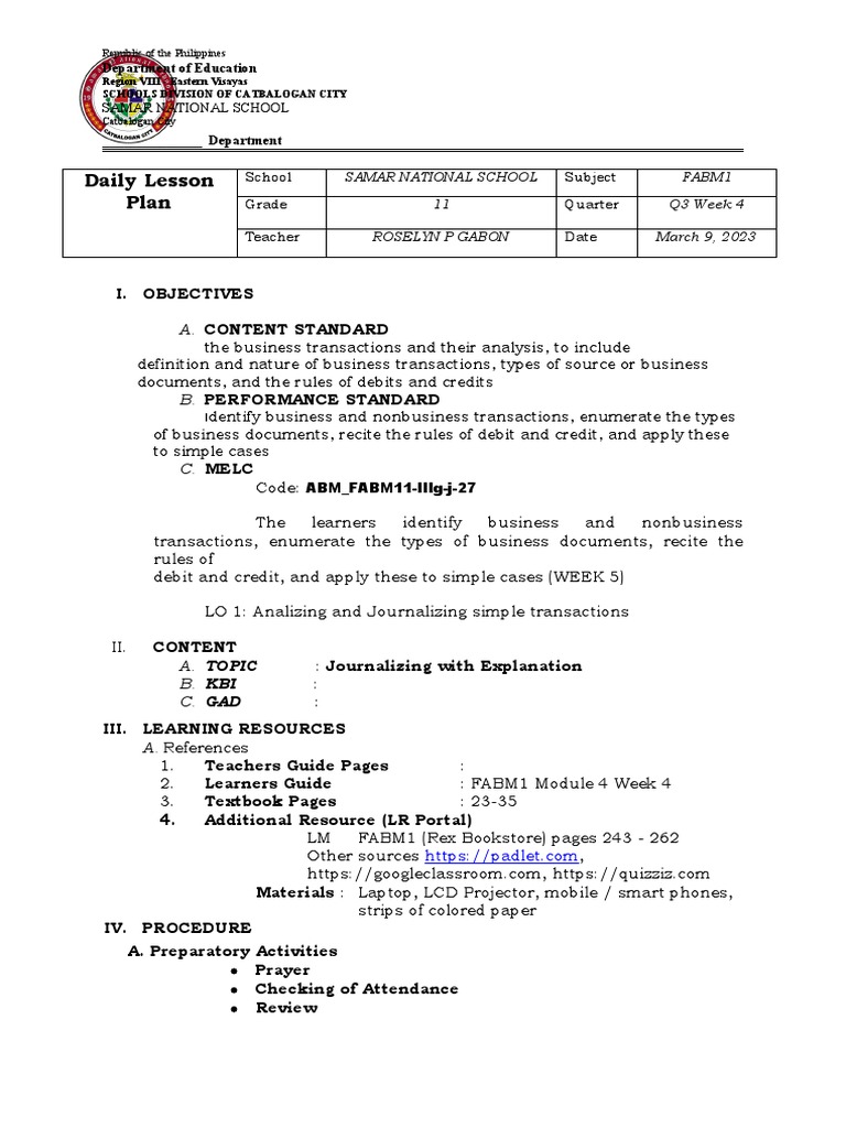 LP March 9 Fabm1 | PDF