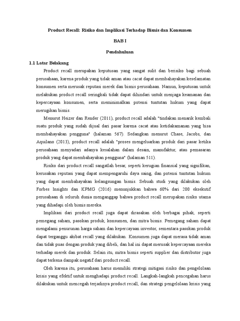 Product Recall | PDF