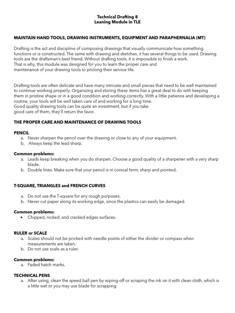 Learning Module - Gr.8 Technical Drafting | PDF | Technical Drawing ...