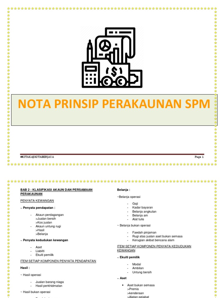 NOTA PRINSIP PERAKAUNAN SPM | PDF
