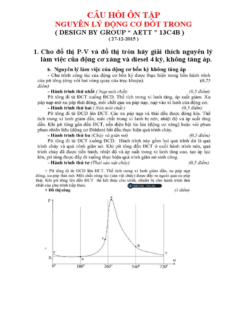 123doc Cau Hoi On Thi Cuoi Ki Nguyen Li Dong Co Dot Trong Co Loi Giai | PDF