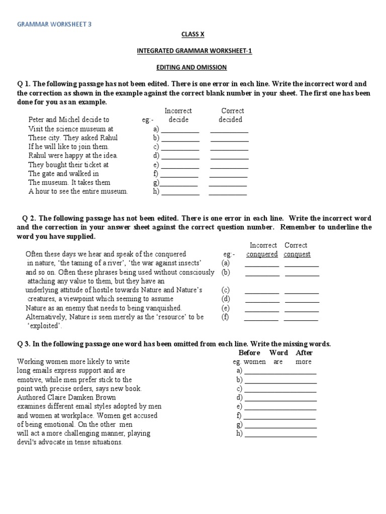 10 Grammar WS 3 | PDF | Amazon Rainforest | Forests