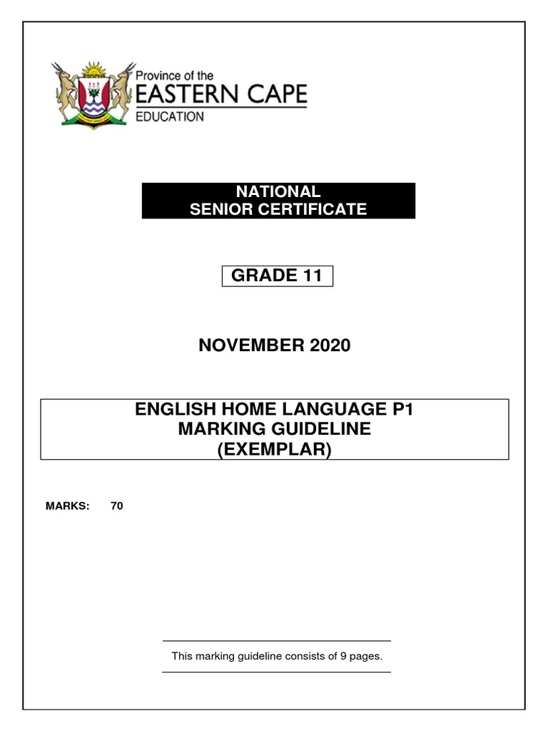 ENGLISH-HL-P1-GR11-MEMO-NOV2020 | PDF