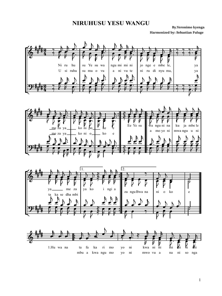 Niruhusu Yesu Wangu | PDF