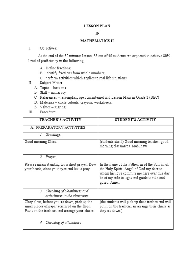 Detailed Lesson Plan | PDF | Cognition | Learning