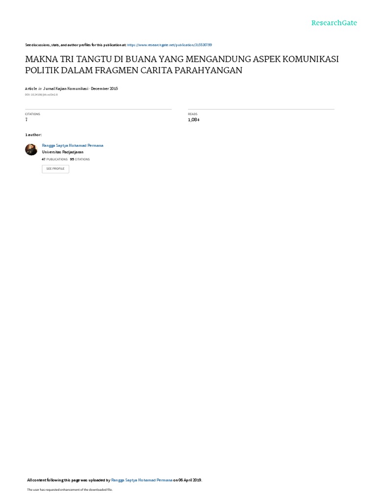 Makna Tri Tangtu Di Buana Yang Mengandung Aspek Ko | PDF