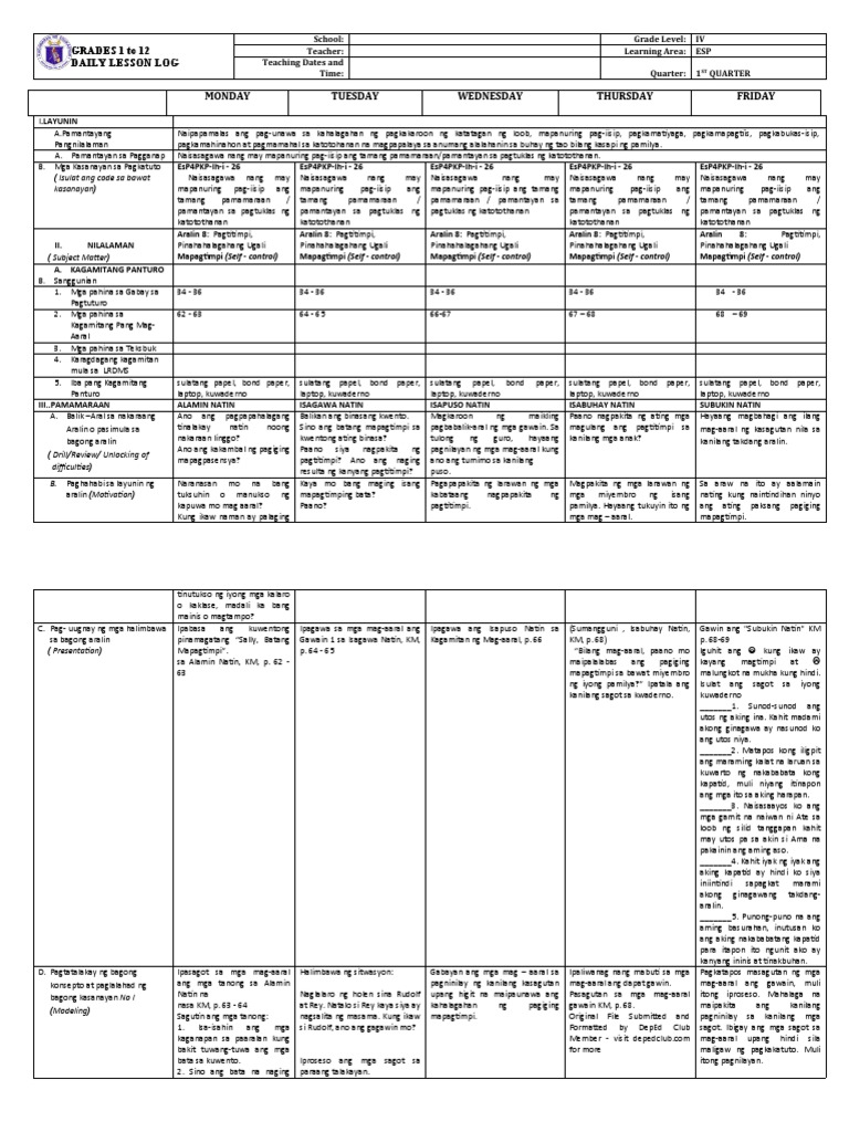DLL Esp-4 Q1 W8 | PDF